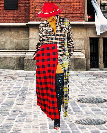 Clearance sale 时赞 Lexi Mixed Plaid Maxi Dress | Perfect Gifts | Diva ...